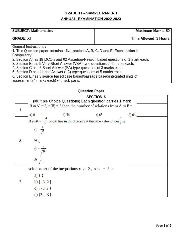 GR 11 - Sample Paper - Final Exam - 24-25 | PDF | Multiple Choice | Qualifications