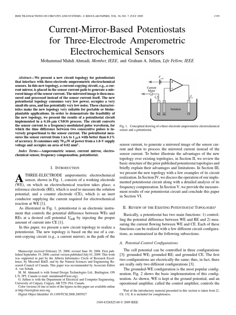 Current-Mirror-Based Potentiostats For Three-Electrode Amperometric ...