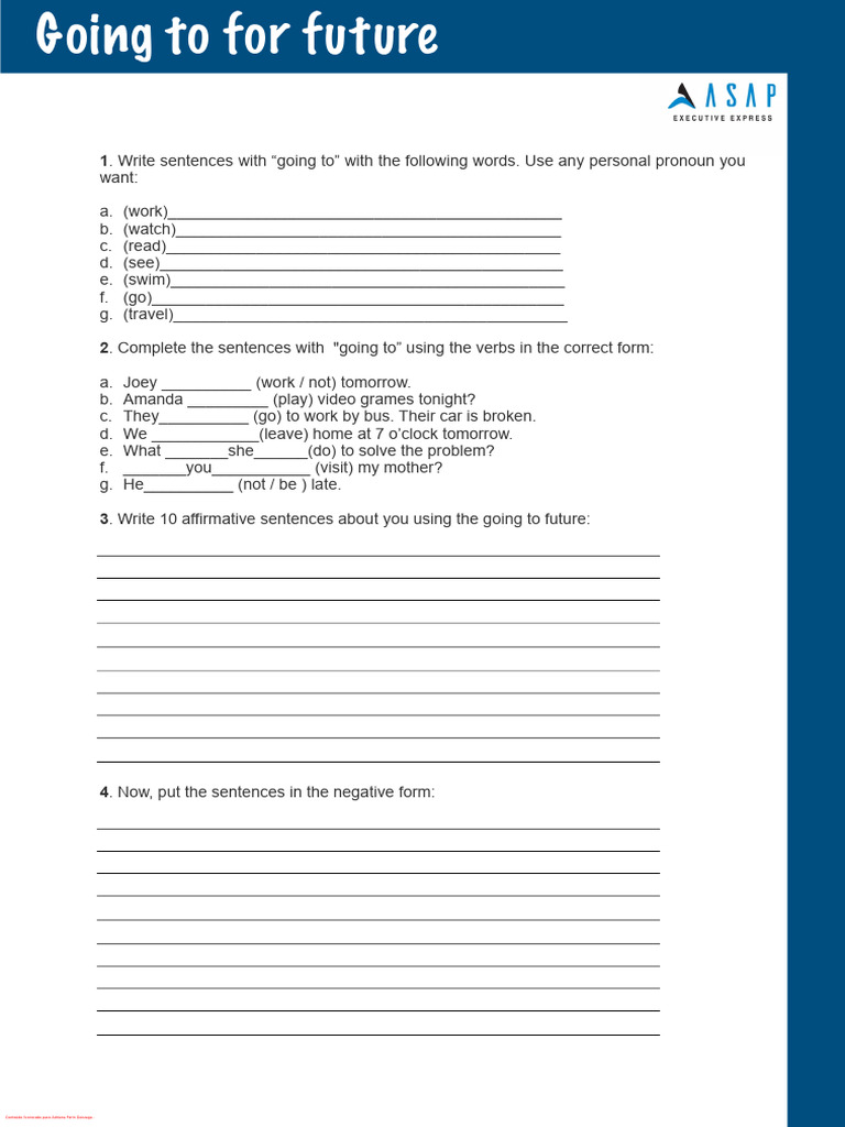 Mastering "Going to" Future Tense | PDF