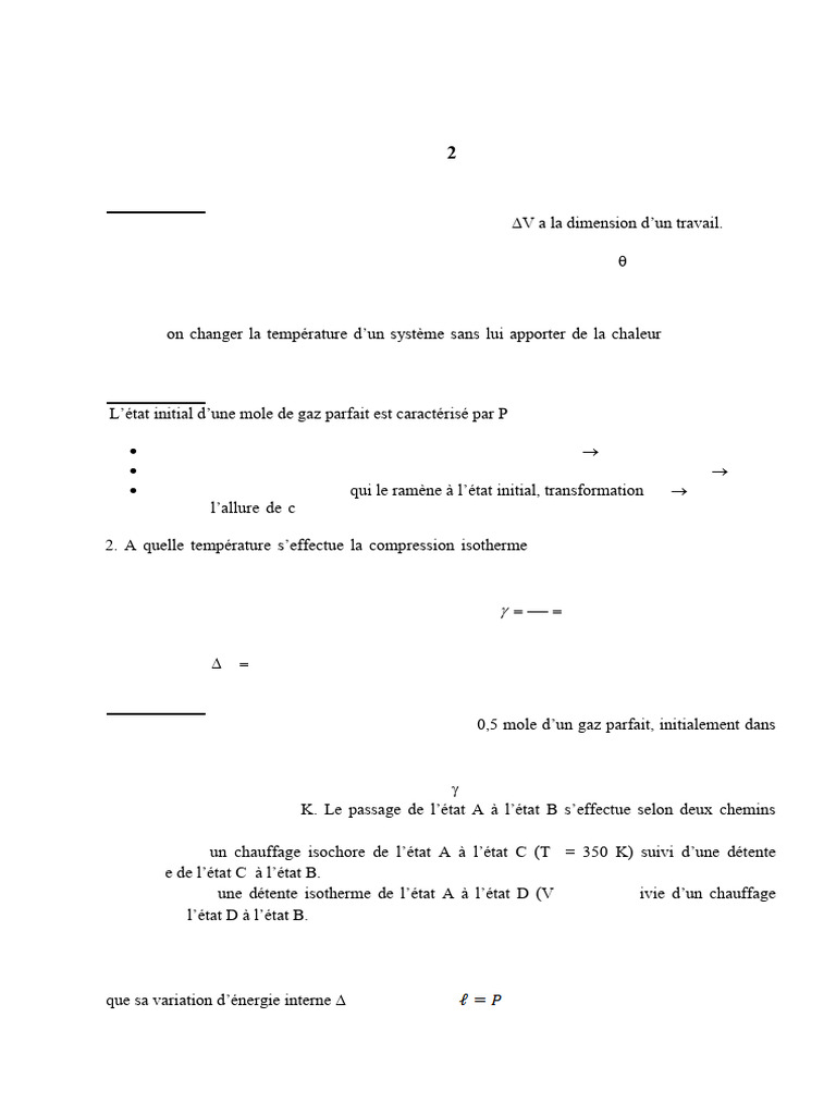 TD-2 (2) | PDF | Chaleur | Équilibre thermodynamique