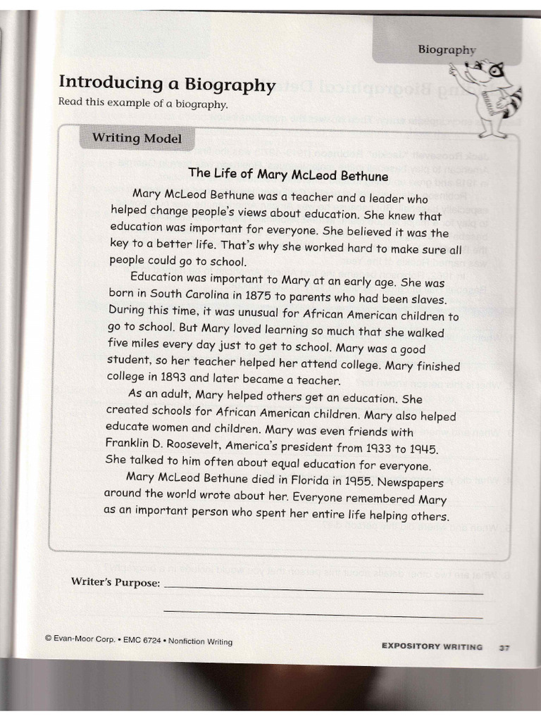 Nonfiction Textbook (Biography) | PDF