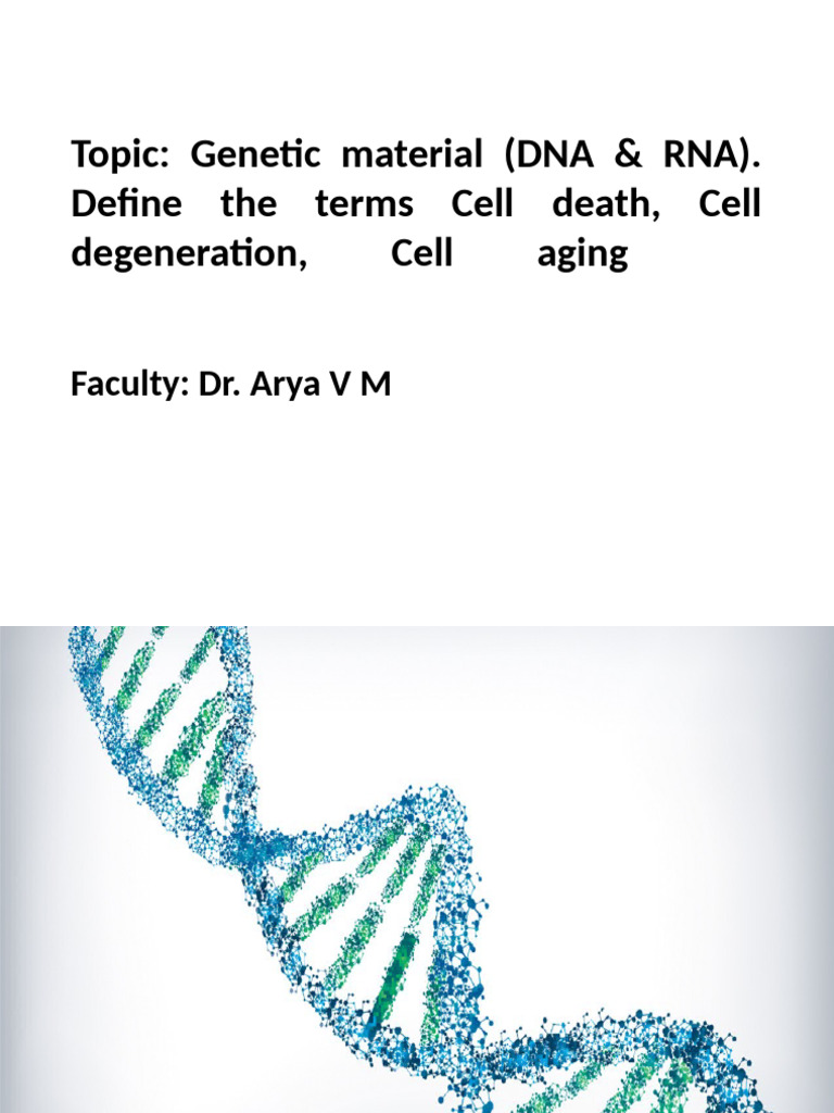 Genetic material and cell adaptation | PDF | Dna | Rna