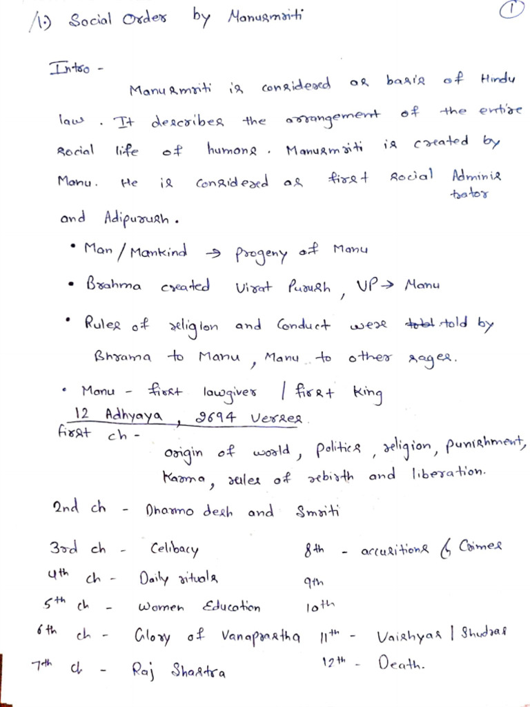 manu - social order | PDF