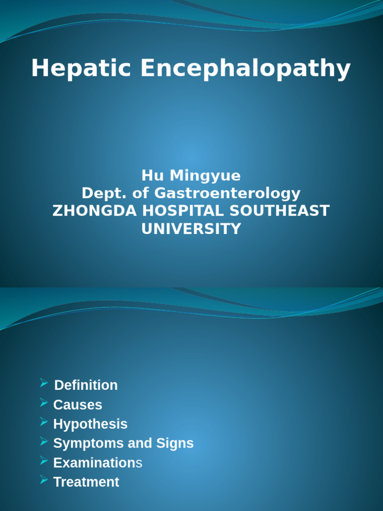 1 - 14. Hepatic Encephalopathy | PDF | Cirrhosis | Medical Specialties