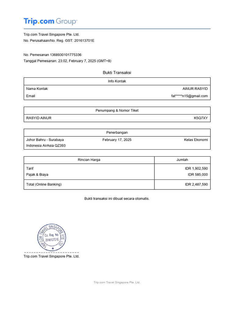 E-receipt | PDF | Airlines