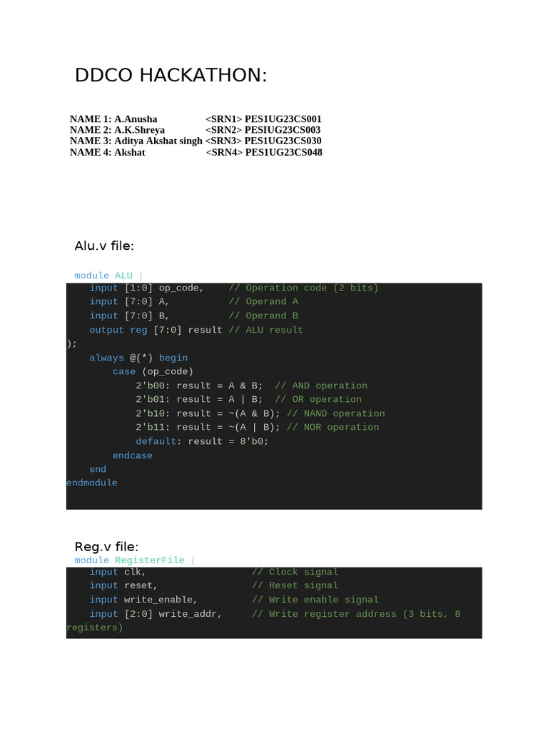 DDCO Hackathon Processor Design | PDF | Computer Hardware | Computer Engineering