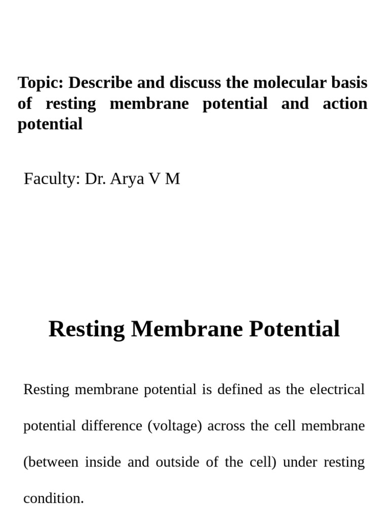 Ionic Basis of RMP & AP | PDF