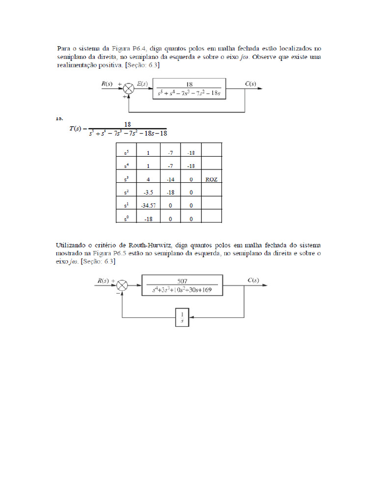 Lista de Exercicios Resolvidos Nise | PDF