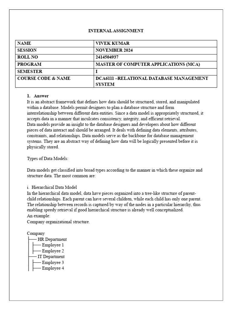 Dca6111 - Relational Database Management System | PDF | Databases ...
