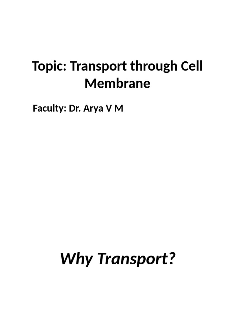 Transport Through Cell Membrane | PDF | Cell Membrane | Biochemistry