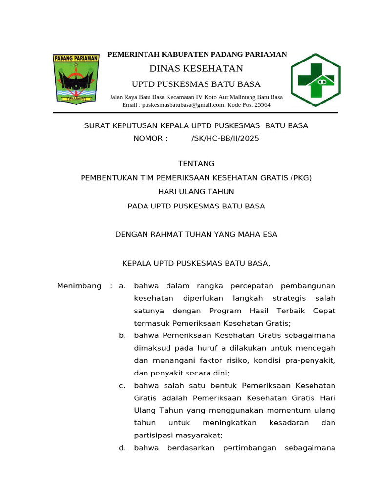 SK Tim PKG 2025 | PDF