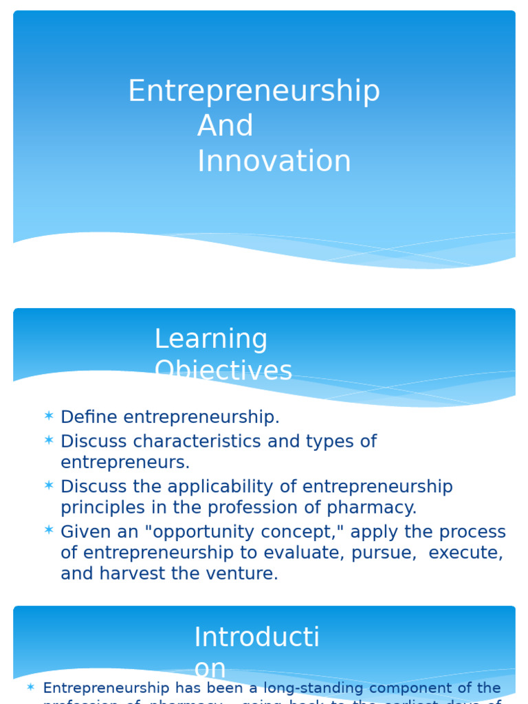 Chapter 5 Entrepreneurship and Innovation | PDF | Entrepreneurship ...