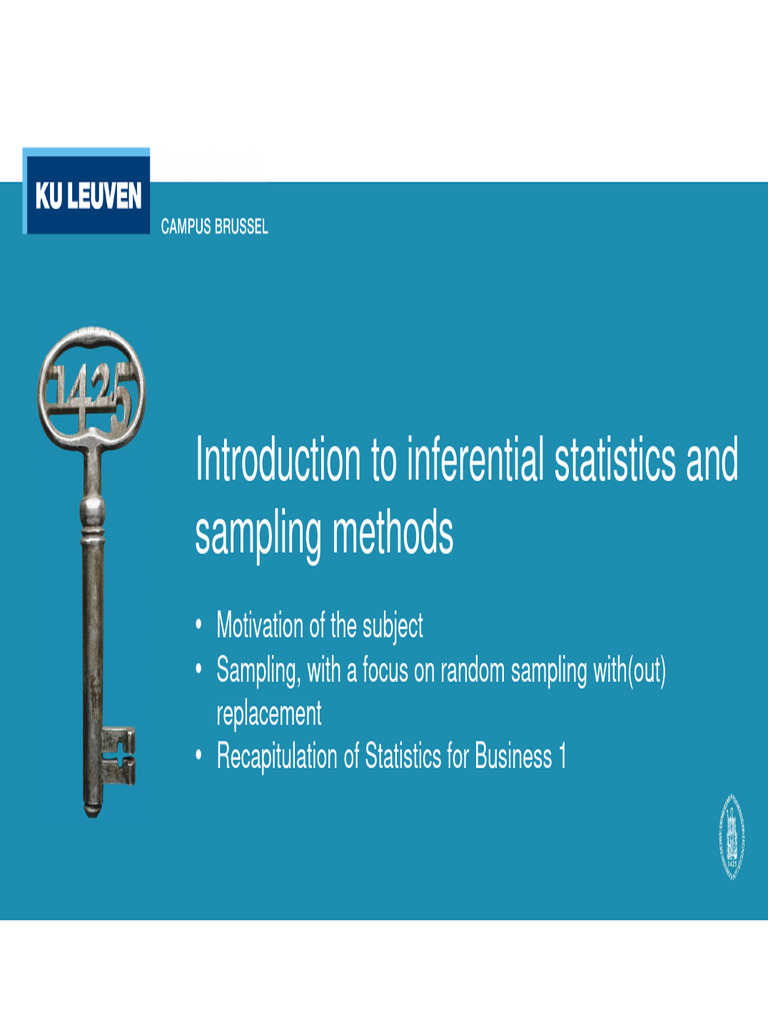 Powerpoint 2 (Introduction and Sampling) 2425 | PDF | Sampling (Statistics) | Statistics