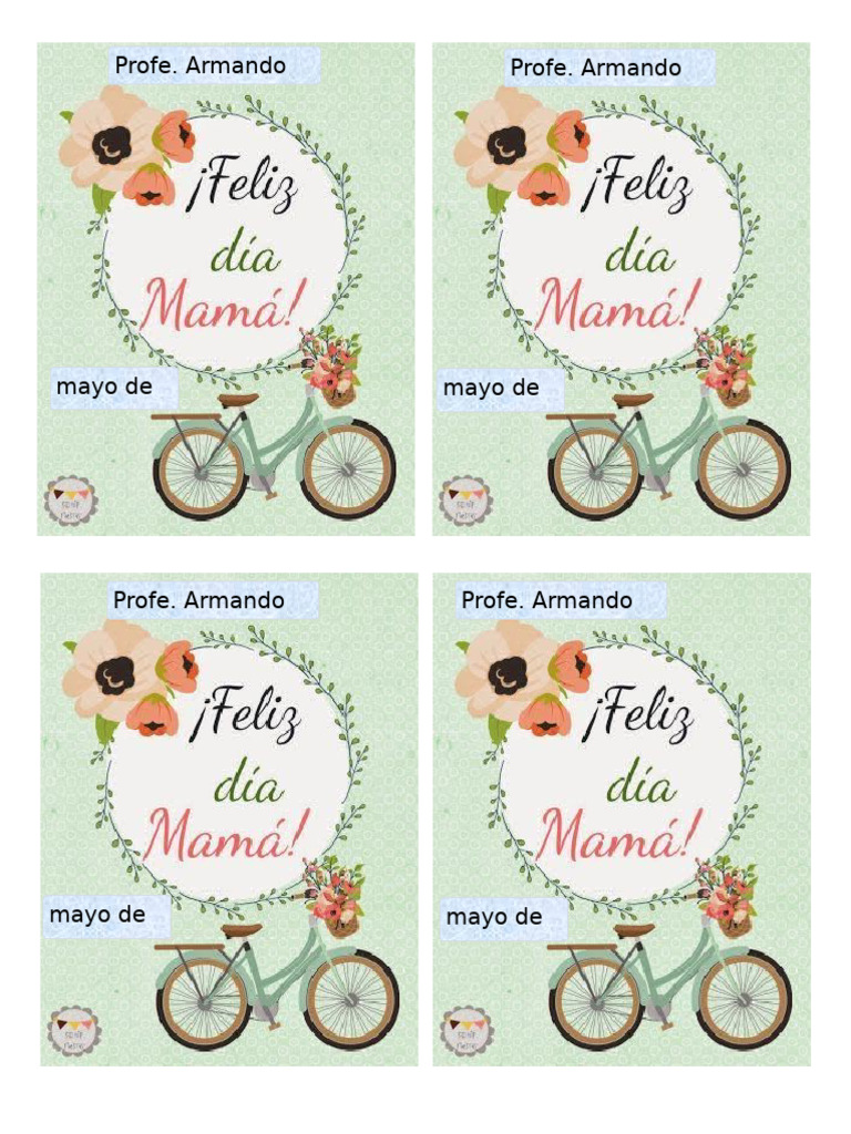 Tarjeta Día De Las Madres Pdf
