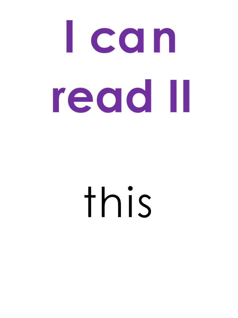 I Can Read II | PDF
