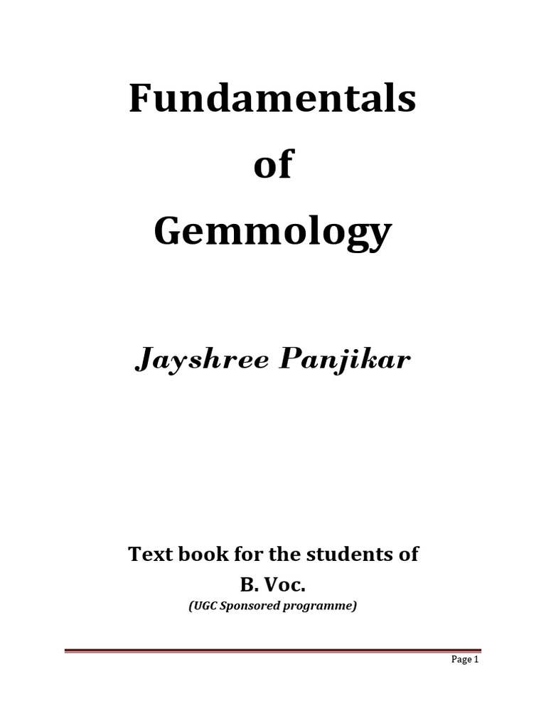 Gemmology Basics for B. Voc. Students | PDF | Gemstone | Rock (Geology)