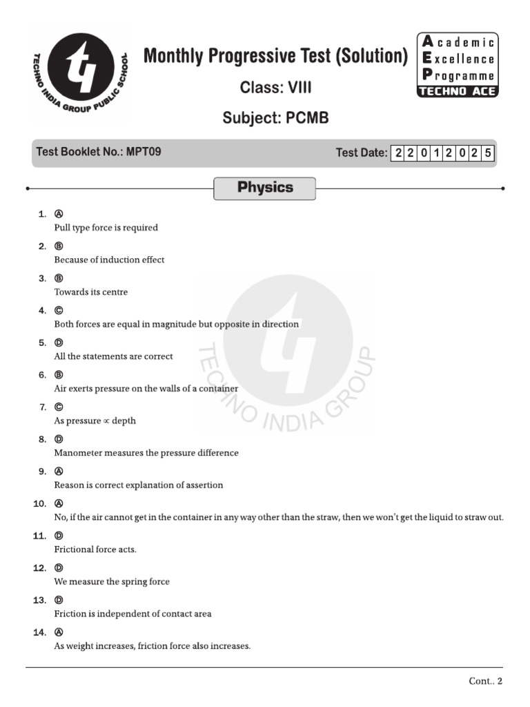 Solution MPT-9_VIII_PCMB (11) | PDF