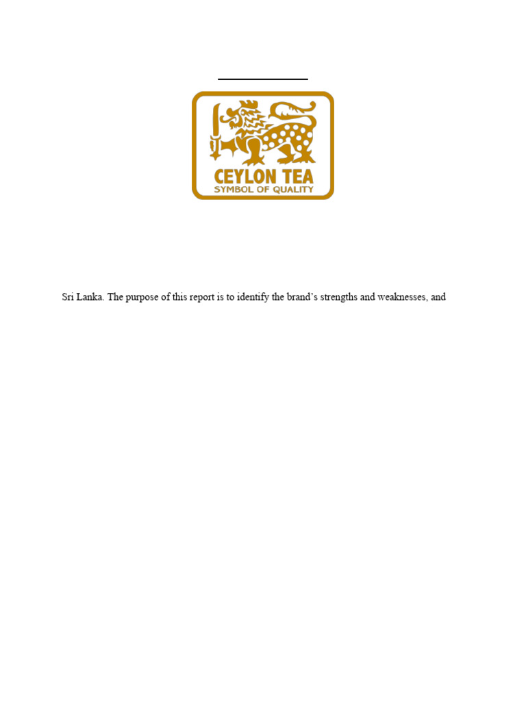 Ceylon Tea Co, Assignment Marketing | PDF | Marketing | Economies