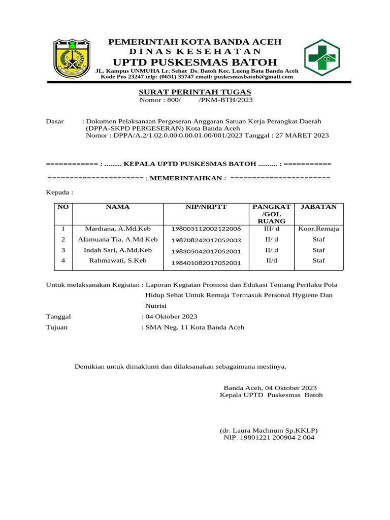 Contoh SPT Ukom | PDF