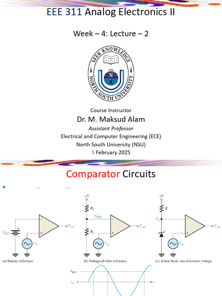 Week 4 Lecture 2 - Comparator, Negative Feedback of Op-Amps, Virtual ...