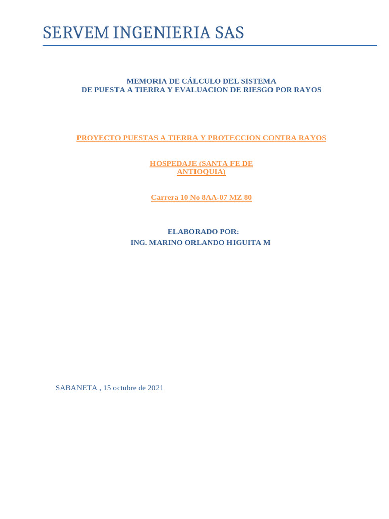 MEMORIA_DE_CALCULO_DEL_SISTEMA_DE_PUESTA-HOSPEDAJE (SANTA FE DE ... MEMORIA_DE_CALCULO_DEL_SISTEMA_DE_PUESTA-HOSPEDAJE (SANTA FE DE ...