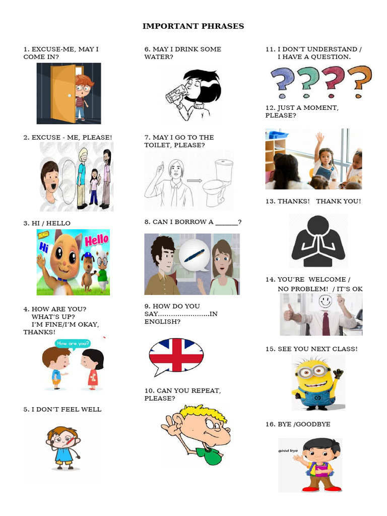 IMPORTANT PHRASES - Super Minds 2 and 3 | PDF