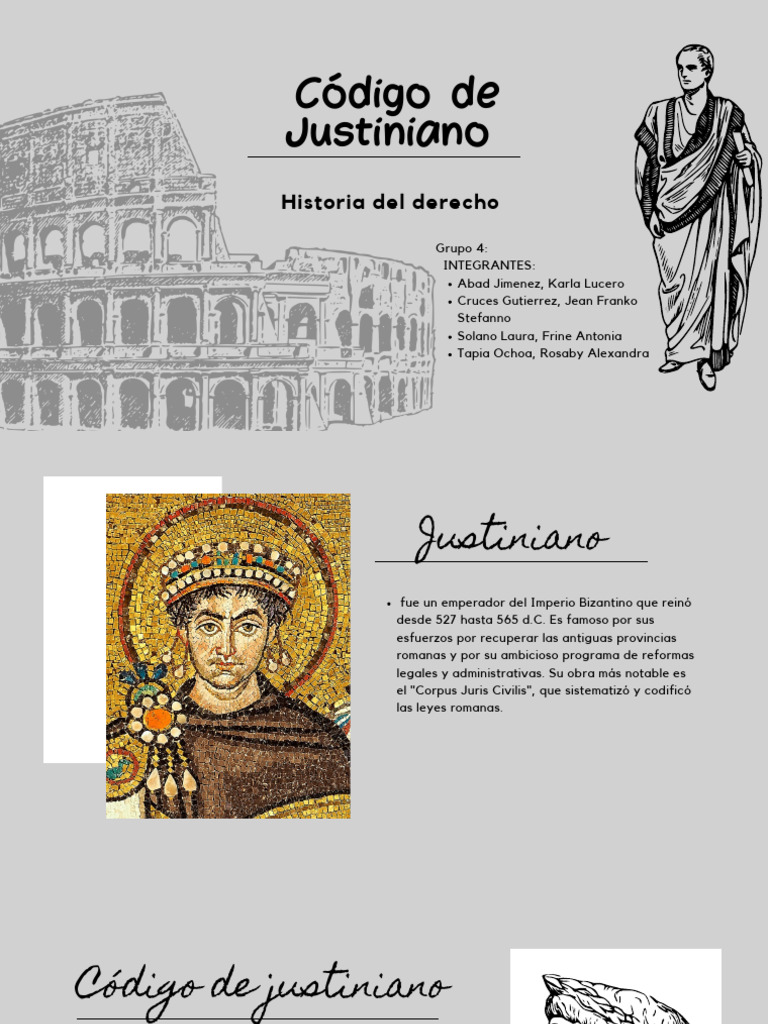 Código de Justiniano - Grupo2 | PDF | Ley romana | Derecho civil ...