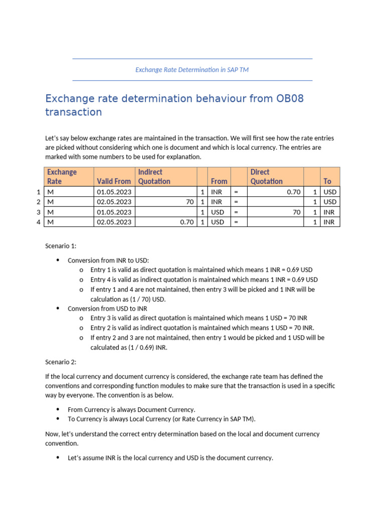 SAP TM Exchange Rate Configuration Guide | PDF | Exchange Rate | United ...