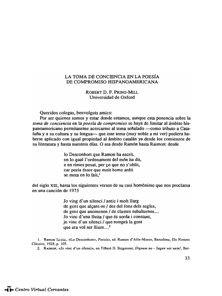 Robert Pring - La Toma de Conciencia en La Poesía de Compromiso ...