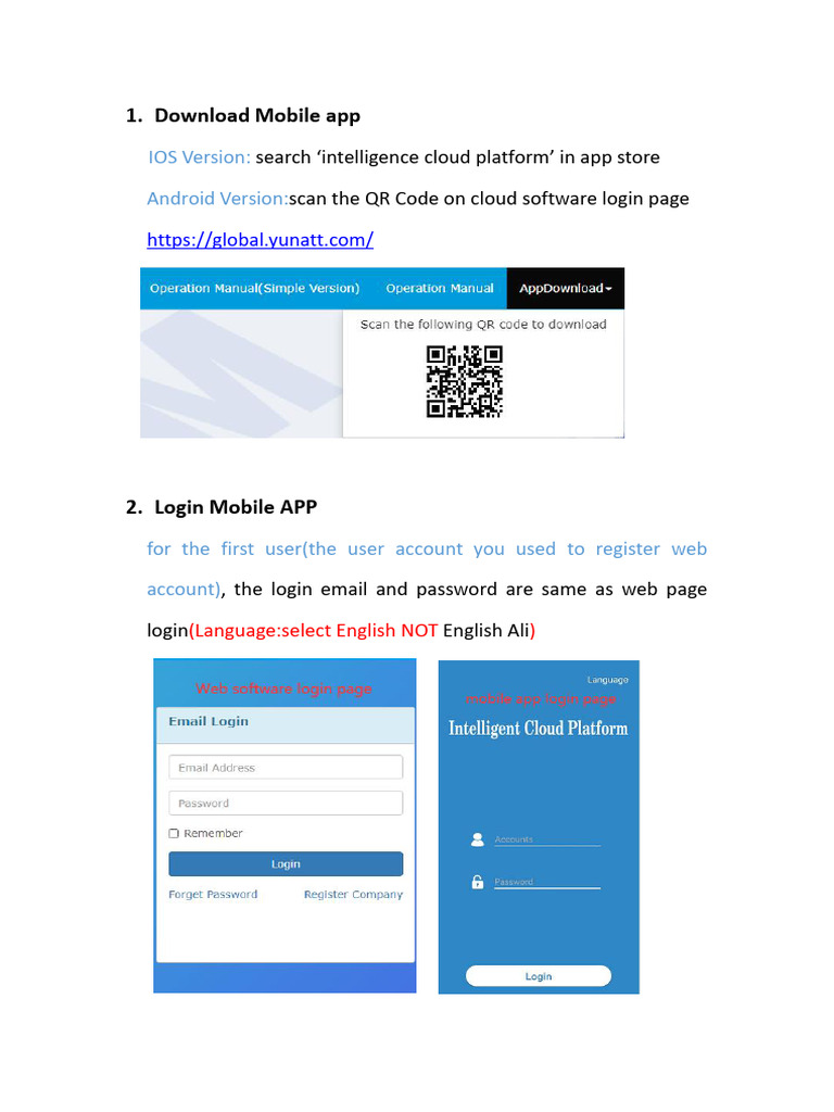 Mobile APP User Manual (Globalyunatt) | PDF | Mobile App | World Wide Web