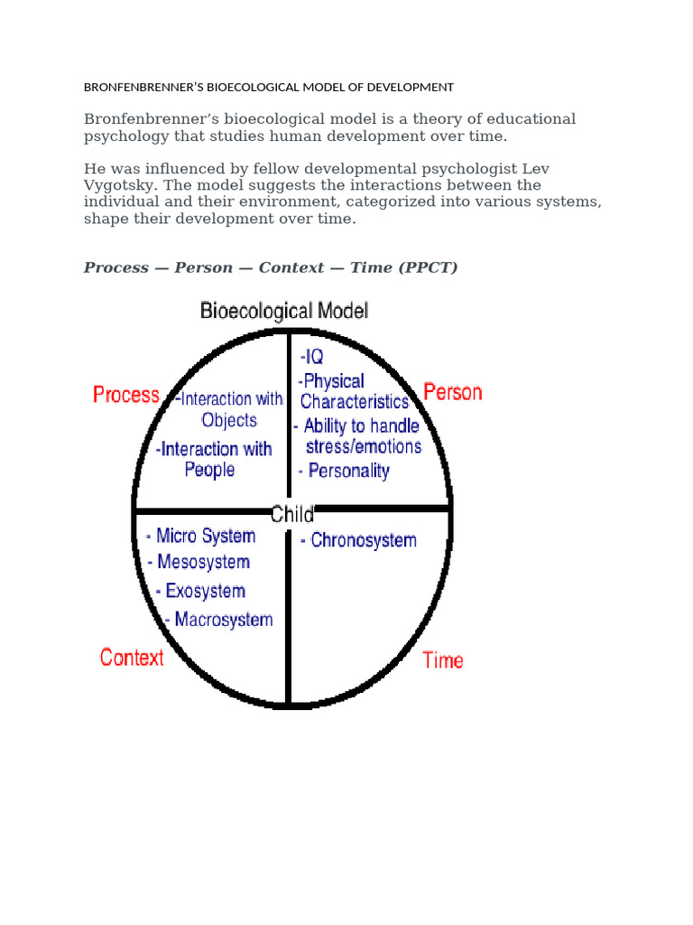 Bronfenbrenner's Bioecological Model of Development | PDF | Psychology ...