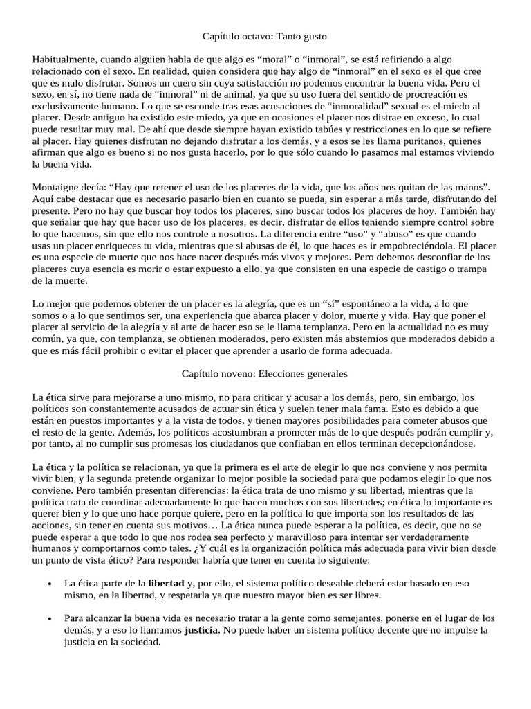 Capítulo Octavo | PDF | Placer | Moralidad