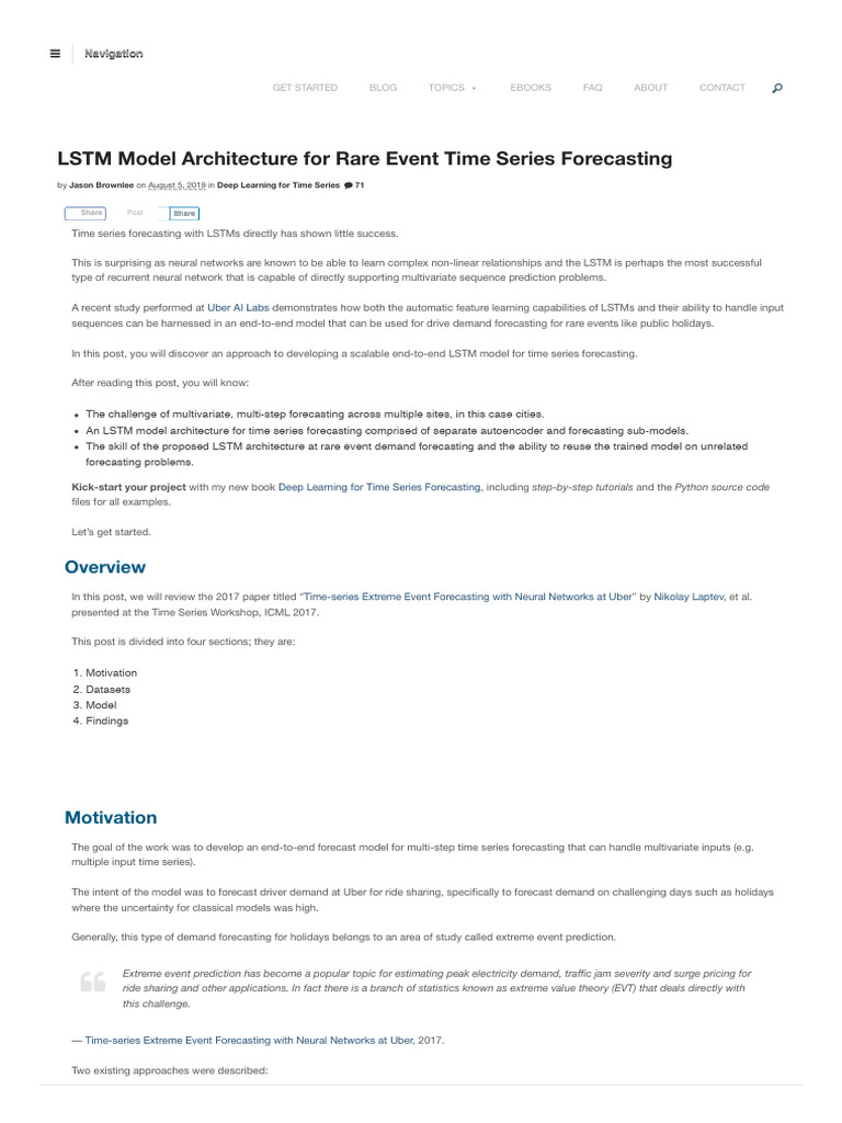 LSTM Model Architecture For Rare Event Time Series Forecasting | PDF | Time Series | Forecasting