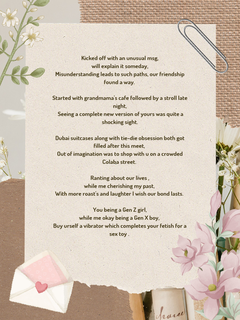 Gen Z & Gen X Friendship Poem | PDF