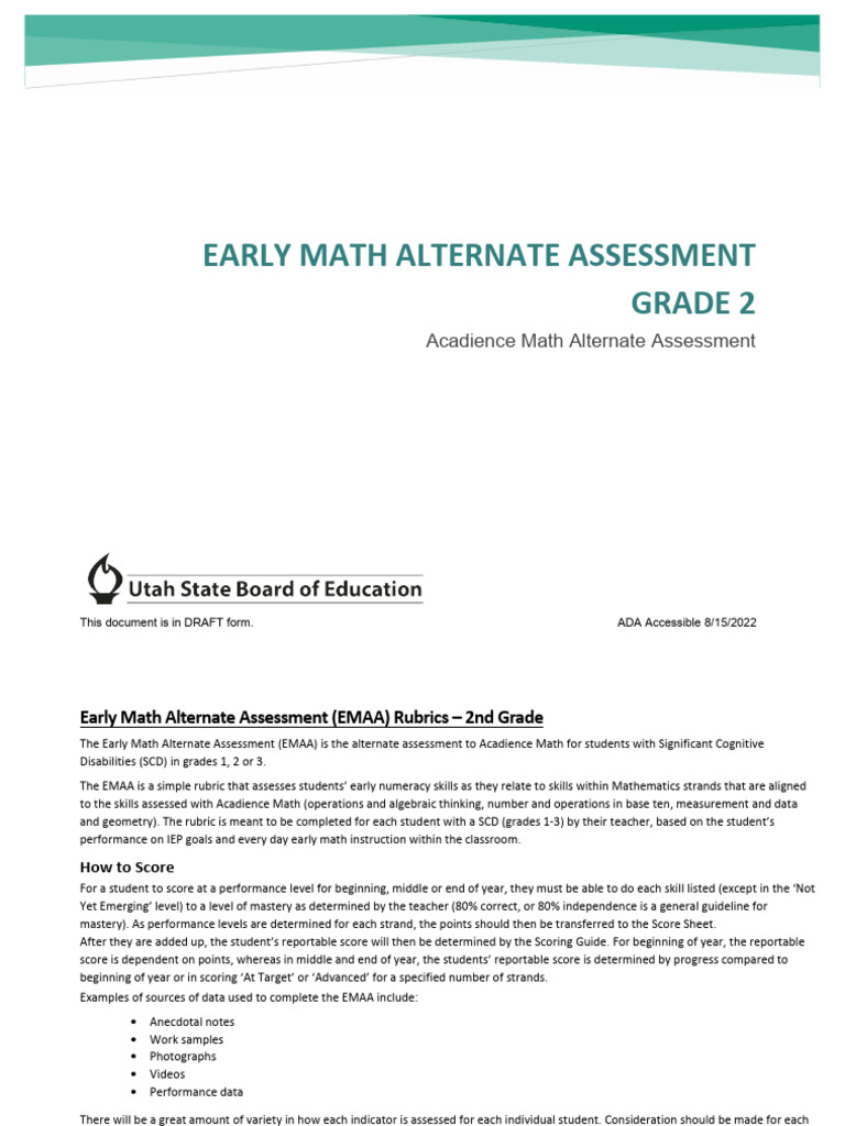Assessment Ema A Second Grade | PDF | Mathematics