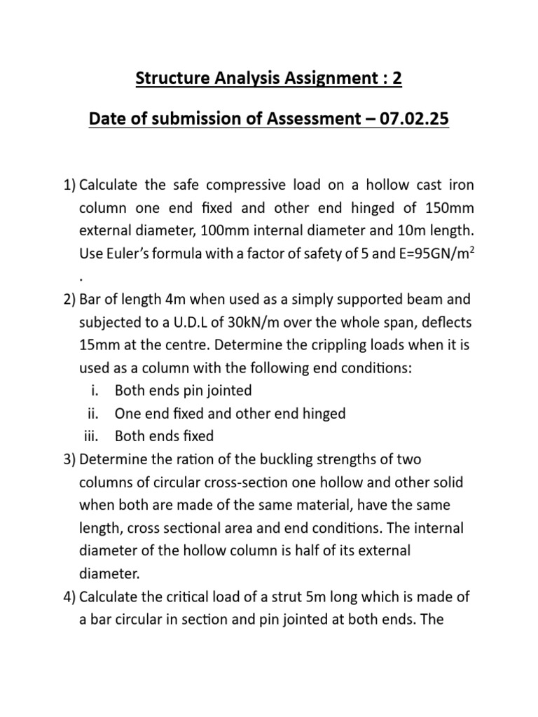 02) Structure Analysis Assignment 2 | PDF
