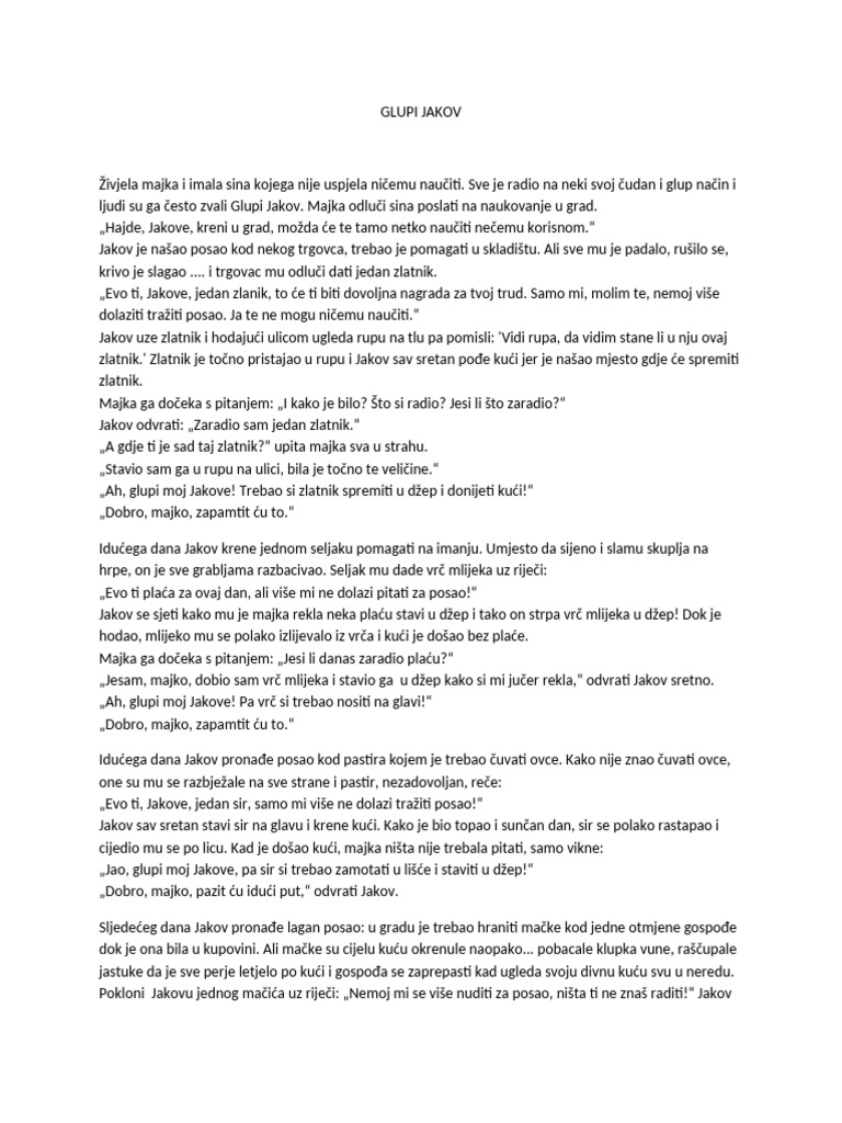 Glupi Jakov | PDF