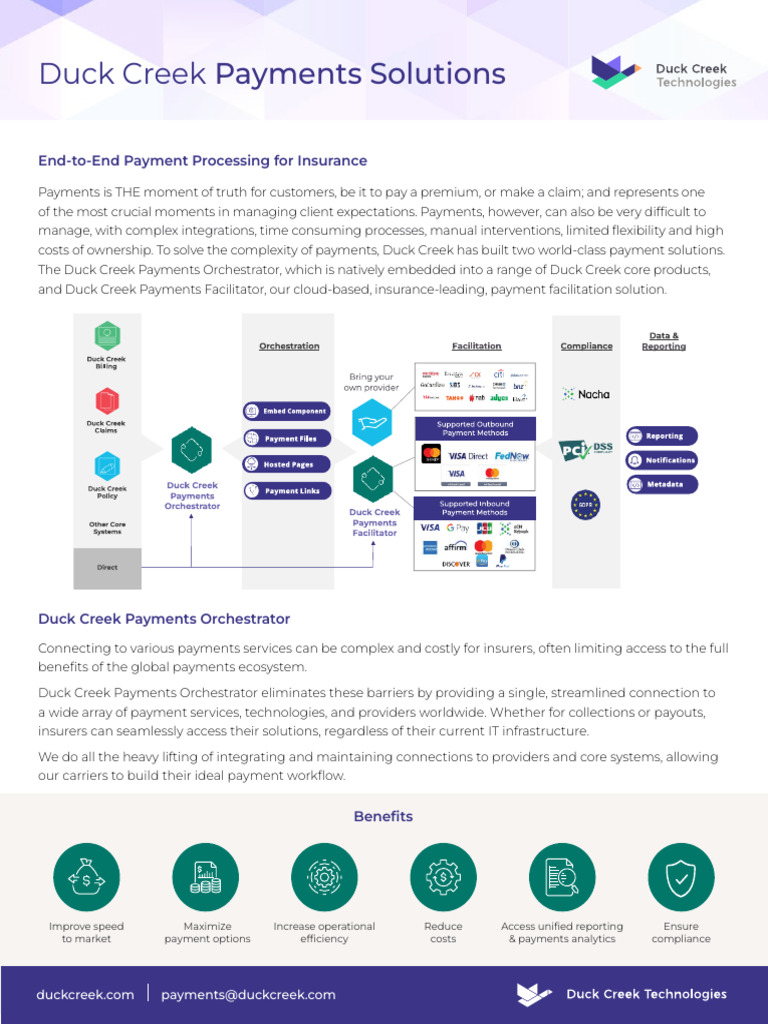 Duck Creek Payments Solutions | PDF | Insurance | Cloud Computing