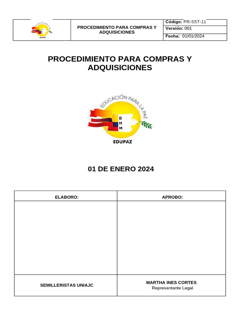 ANEXO 27. Procedimiento para Compras y Adquisiciones | PDF | Business | Valores