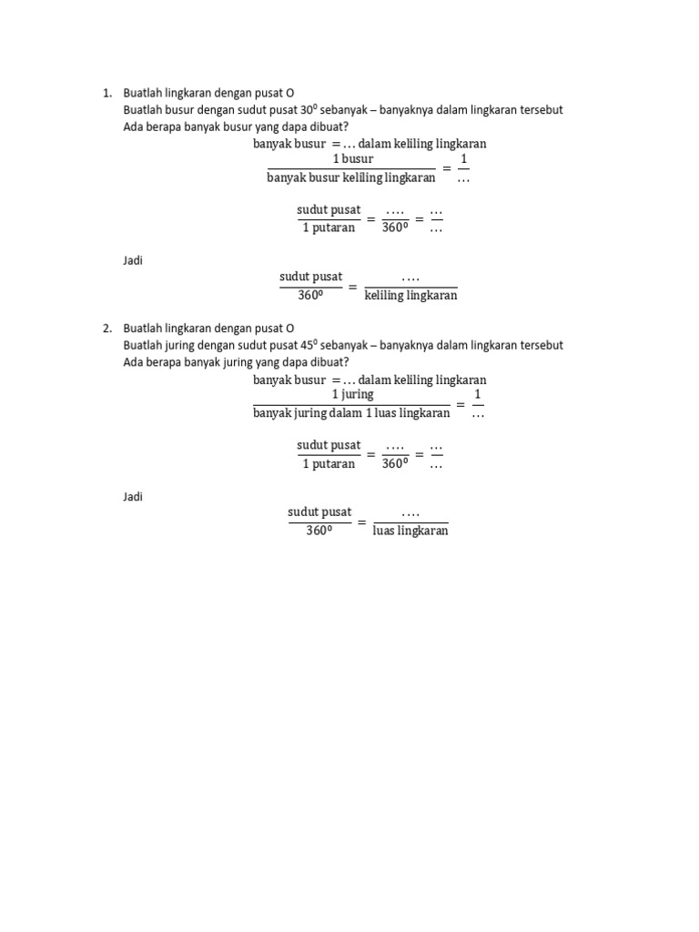 Hitung Busur dan Juring Lingkaran | PDF