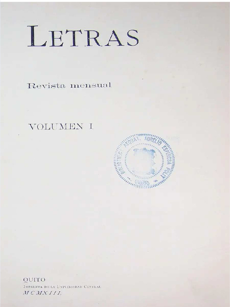 PDF Revista Letras Quito Ao 1912 1913 Compress | PDF