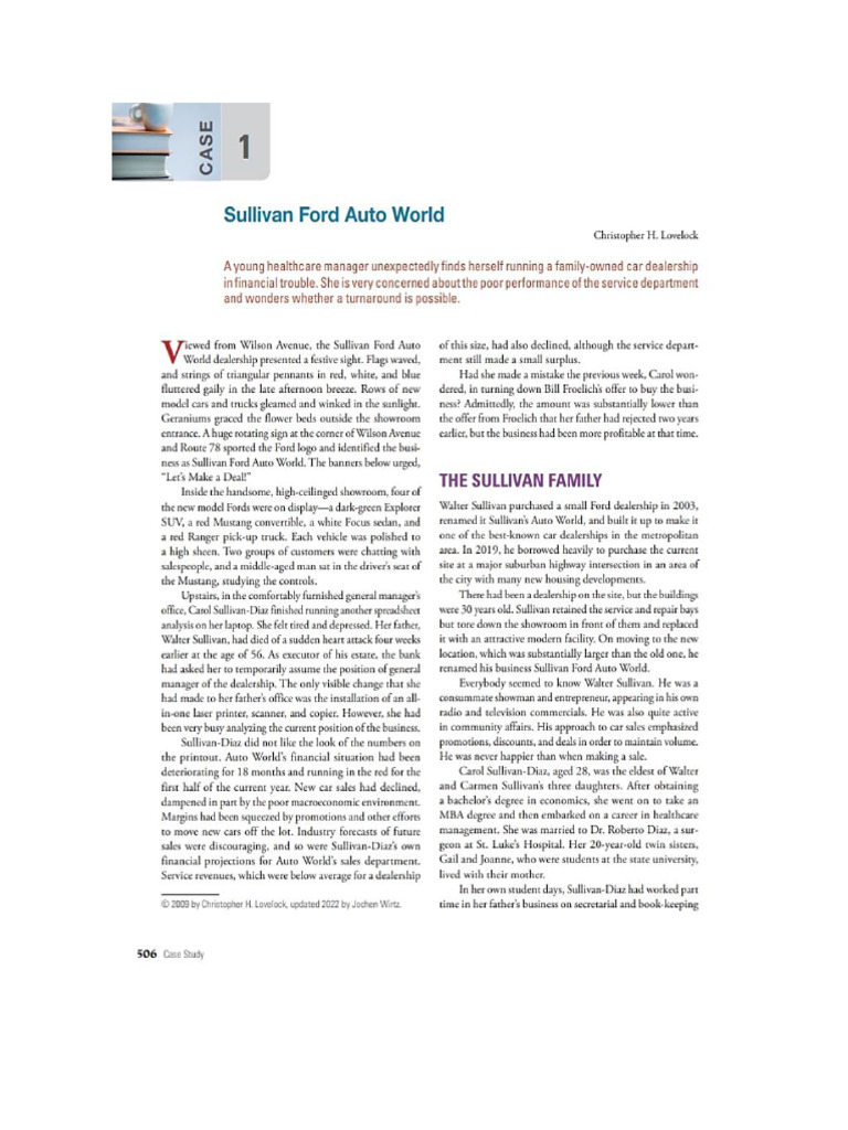 Case 1 Sullivan Ford Auto World | PDF
