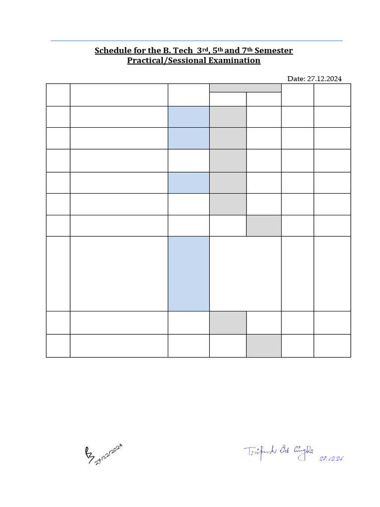 Practical Routine_ODD-2024 (Dept. of CSE) | PDF | Computer Science | Computing