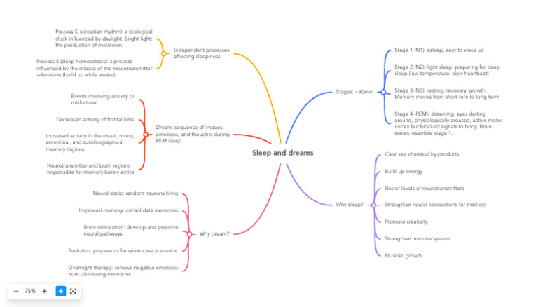 Sleep and Dreams - MindMeister Mind Map | PDF | Sleep | Rapid Eye Movement Sleep