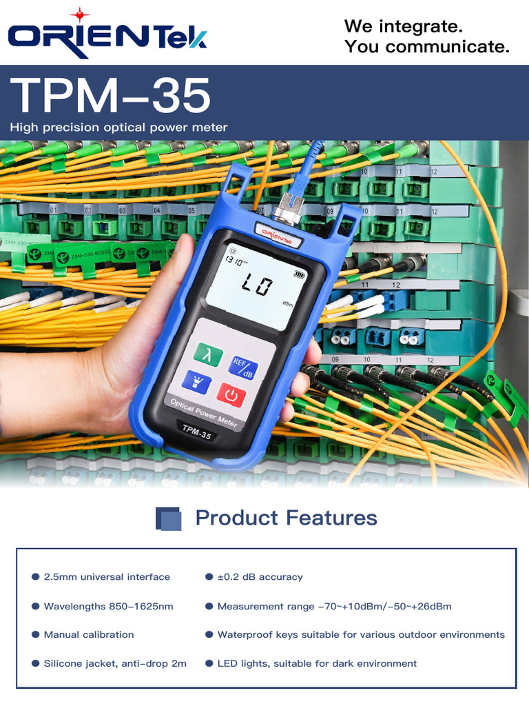 Orientek TPM-35 High Precision Optical Power Meter | PDF