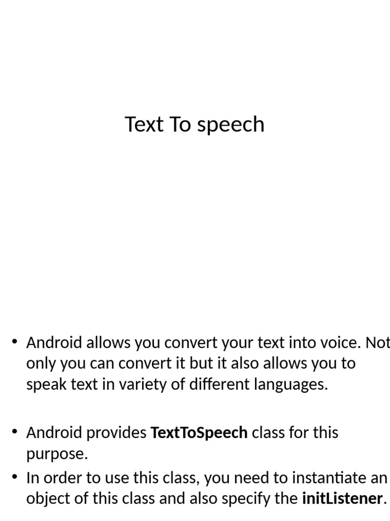 Android Text-to-Speech Guide | PDF