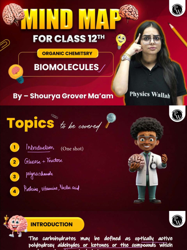 Biomolecules _ Class Notes __ Class 12th Mind Map Series | PDF