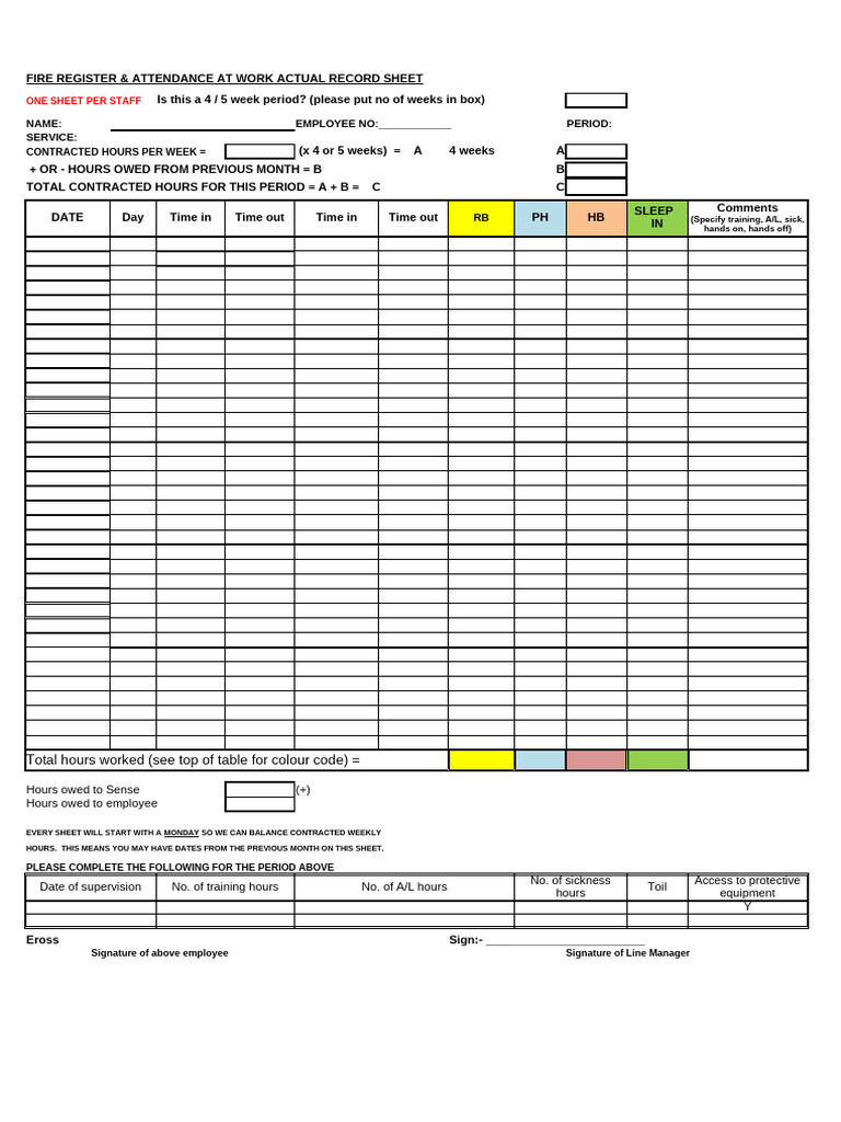 Blank Timesheet | PDF