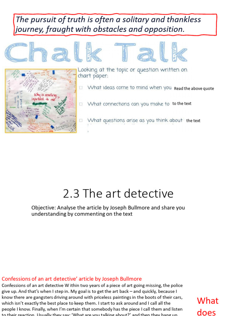 Art Detective's Thrilling Pursuit | PDF