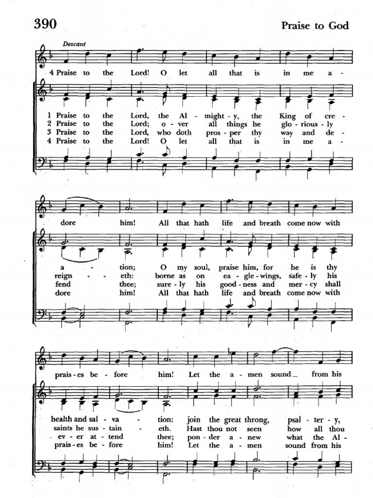 Praise to the Lord Hymn Lyrics | PDF | Hymns | Christian Hymns